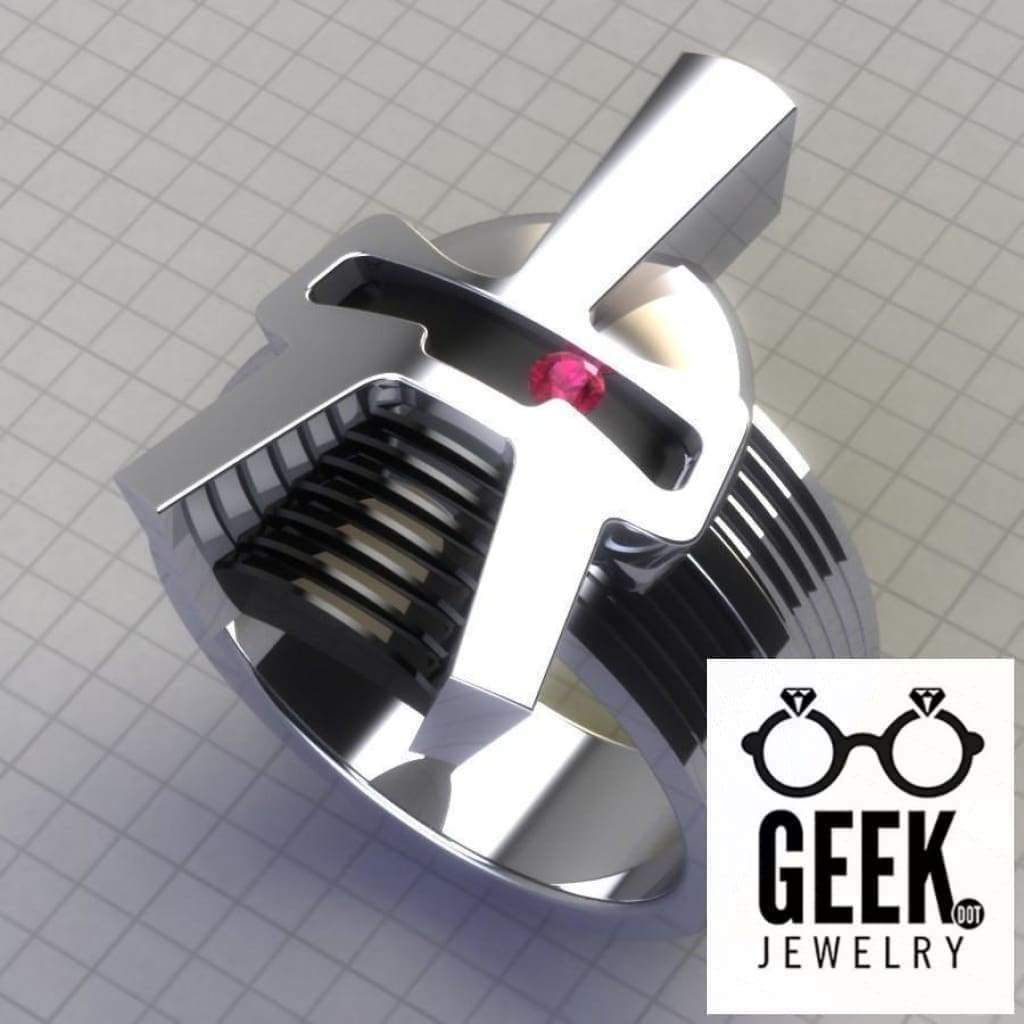 Toaster Head Helmet Ring- Gents battle_star, black_rhodium, centurion, Cylon, empire – Geek Jewelry